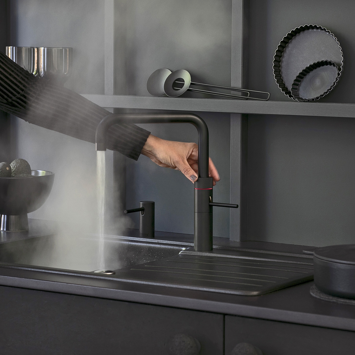 Quooker Fusion square zwart Combi+ | Keukenspeciaal