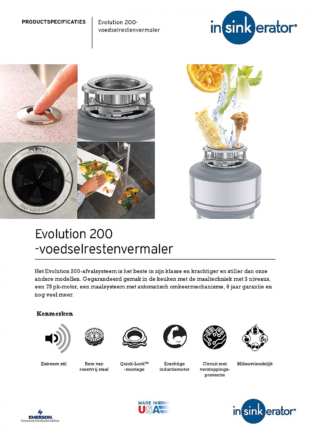InSinkErator Evolution 200 voedselrestenvermaler | Keukenspeciaal.nl